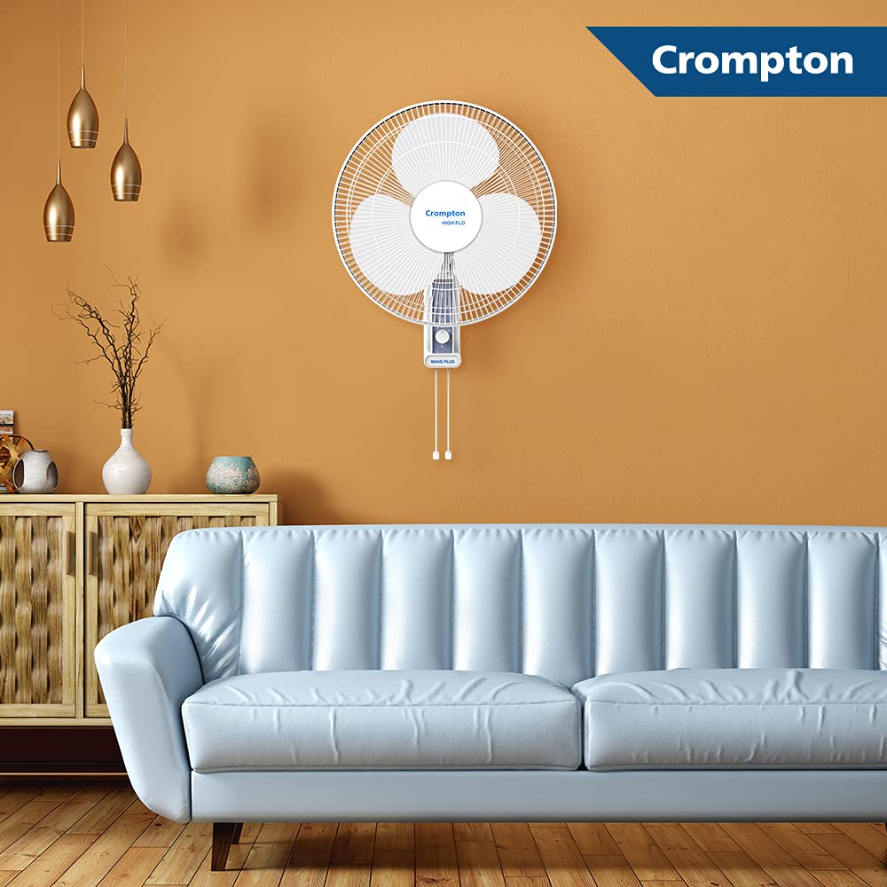 Crompton HighFlo Wave Plus 400-MM (16 inch) 60W Oscillating Wall Fan ...